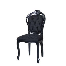 Pharao24.de Polsterstuhl in Schwarz Samt Barock Design