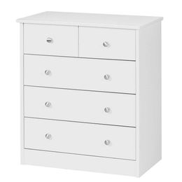 Pharao24.de Schlafzimmerkommode weiss mit f&uuml;nf Schubladen 60 cm breit