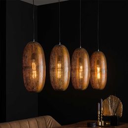 Pharao24.de Pendelleuchte 4-flammig in modernem Design 125 cm breit
