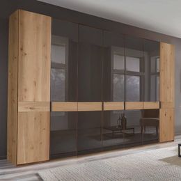 Pharao24.de Dreht&uuml;renkleiderschrank Kleiderschrank 344 cm breit mit Metallgriffen