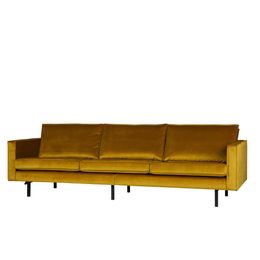 Pharao24.de Retro Sofa in Gelb Samtbezug