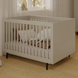 Pharao24.de Kinderbett Kinderbettchen Liegefl&auml;che 70x140 cm mit Fu&szlig;gestell aus Metall