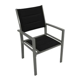 Pharao24.de Outdoor St&uuml;hle leicht aus Aluminium gepolsterter R&uuml;ckenlehne (2er Set)