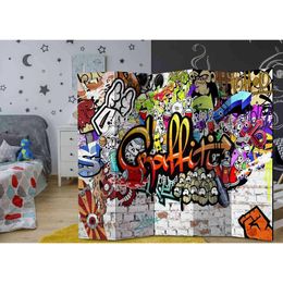 Pharao24.de Knalliger Paravent Graffiti Motiv Bunt