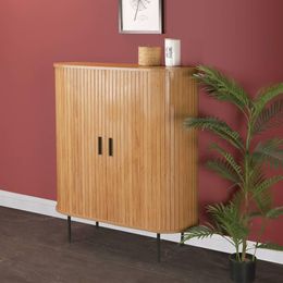 Pharao24.de Wohnzimmerschrank Esszimmer Highboard im Skandi Design in ovaler Form
