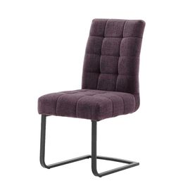 Pharao24.de Freischwinger Sessel in Violett hoher Lehne (2er Set)