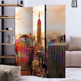 Pharao24.de Bunter Paravent mit NYC Motiv 135 oder 225 cm breit