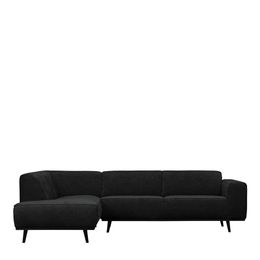 Pharao24.de Wohnzimmer Couch Ecke in Dunkelgrau & Schwarz Armlehne