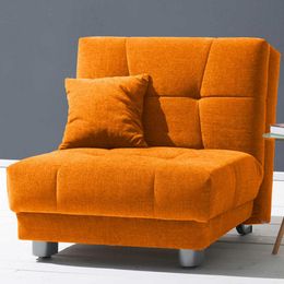 Pharao24.de Design Sessel in Gelb Flachgewebe Schlaffunktion