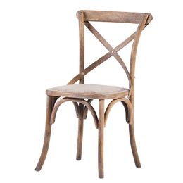 Pharao24.de K&uuml;chenstuhl aus Eiche Massivholz udn Rattan Grey Wash