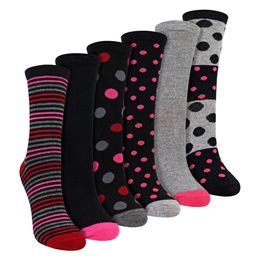 6er Pack Damen Bambus Socken Weich Atmungsaktiv Gemusterte Alltagssocken
