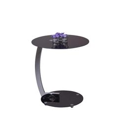 Pharao24.de Glasplatten Tisch 52 cm hoch Schwarz und Chrom