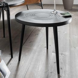 Pharao24.de Schwarzer Beistelltisch aus Metall Industry und Loft Stil