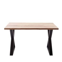 Pharao24.de Esstisch Holztisch im Industry und Loft Stil mit X Gestell