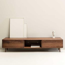 Pharao24.de TV Lowboard aus Nussbaum Massivholz ge&ouml;lt 240 cm breit