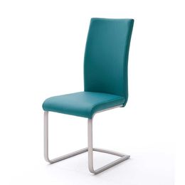 Pharao24.de Freischwinger Set in Petrol Kunstleder modern (4er Set)