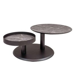 Pharao24.de Beistelltisch aus Metall und MDF runder Tischplatte