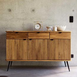 Pharao24.de Esszimmersideboard massiv Wildeiche mit drei Schubladen Soft Close
