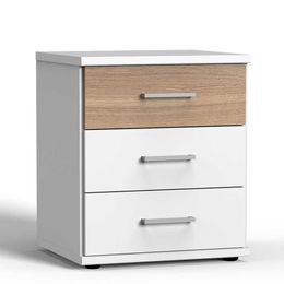 Pharao24.de Nachtkonsole zweifarbig mit drei Schubladen 58 cm hoch