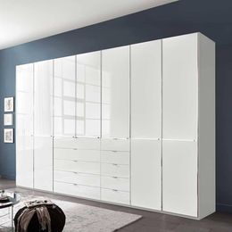 Pharao24.de Kleiderschrank Schlafzimmerkleiderschrank in Wei&szlig; mit zehn Schubladen