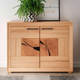 Pharao24.de Massivholzkommode aus Kernbuche zwei Dreht&uuml;ren 111x86x40 cm Pharao24