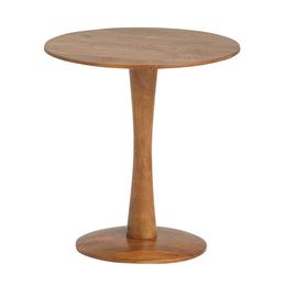 Pharao24.de Beitisch Retro Stil aus Mangobaum Massivholz Cognac Braun