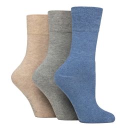 3er Pack Damen Bambus Socken Weich Atmungsaktiv Polsterung Crew Socken