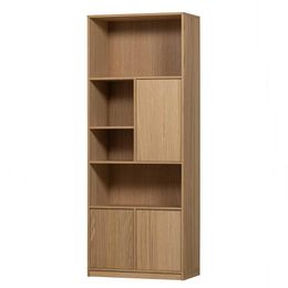 Pharao24.de Standregal Modul mit Eiche Furnier lackiert 77x199x40 cm