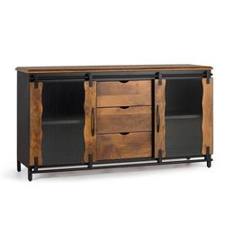 Pharao24.de Sideboard Kommode mit drei Schubladen und Metallgriffen