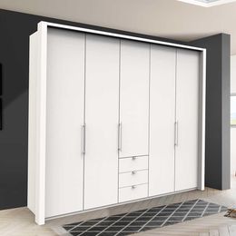 Pharao24.de Moderner Kleiderschrank 3 t&uuml;rig Wei&szlig;