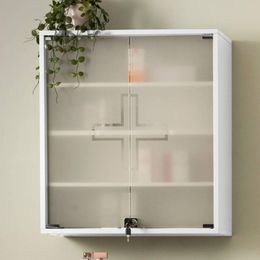 Pharao24.de Medizinschrank Wandschrank in modernem Design mit zwei Einlegeb&ouml;den