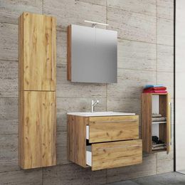 Pharao24.de Badm&ouml;bel Set mit Waschbecken 150 cm hoch 46 cm tief (vierteilig)