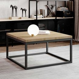 Pharao24.de Couchtisch Sofatisch in Schwarz mit Holzwerkstoff Oberfl&auml;che