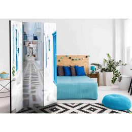 Pharao24.de Design Paravent mit griechischem Gassen Motiv modern
