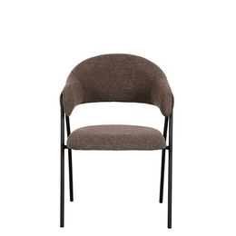 Pharao24.de Stuhl Esszimmer aus Metall Boucle Stoff (2er Set)