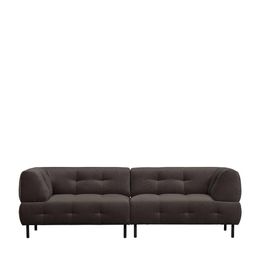 Pharao24.de Lounge Sofa mit Bezug aus washed Samt Graubraun