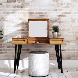 Pharao24.de Schminkkonsole aus Wildeiche Massivholz 120 cm breit