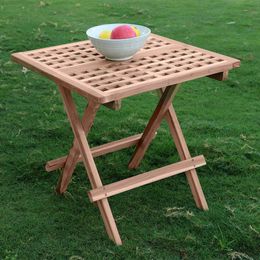 Pharao24.de Outdoor Beistelltisch aus Teak Massivholz klappbar