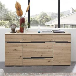 Pharao24.de Sideboard mit Schubladen und Dreht&uuml;ren Wildeichefarben