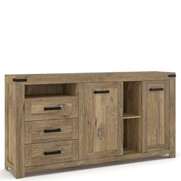 Pharao24.de Sidebord Eiche dunkel im Landhausstil 185 cm breit - 96 cm hoch
