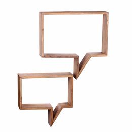 Pharao24.de Design H&auml;ngeregal aus Akazie Massivholz modern (zweiteilig)