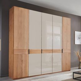 Pharao24.de Schlafzimmerschrank Dreht&uuml;renkleiderschrank in Champagner & Erle mit Metallgriffen