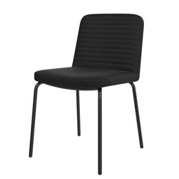 Pharao24.de Stuhlset schwarz Kunstleder in modernem Design Gestell aus Metall (2er Set)