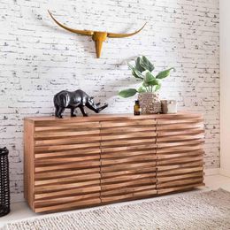 Pharao24.de Massivholz Sideboard aus Akazie grob stukturiert 160 cm