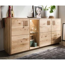 Pharao24.de Gro&szlig;e Wildeiche Kommode aus Massivholz 170 cm breit - 80 cm hoch