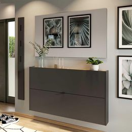 Pharao24.de Flur Set Dielenm&ouml;bel Set f&uuml;r die Wandmontage mit Metallgriff (zweiteilig)