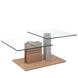 Pharao24.de Design Wohnzimmertisch mit zwei Glasplatten h&ouml;henverstellbar