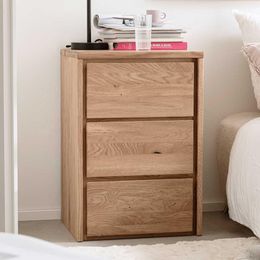 Pharao24.de Schubladen Nachtschrank aus Eiche Massivholz 70 cm hoch