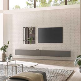 Pharao24.de Wohnzimmerwand in modernem Design 304 cm breit (dreiteilig)