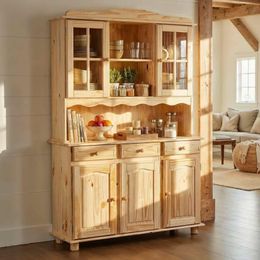 Pharao24.de Landhaus Buffetschrank aus Kiefer Massivholz Stauraum